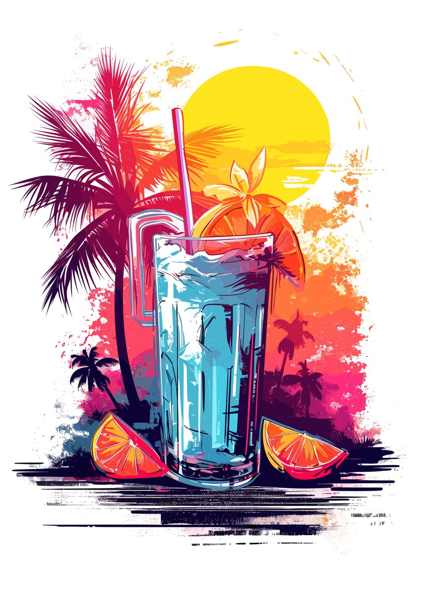 'Cocktail Colorful' Poster, picture, metal print, paint by MICHELLE ...