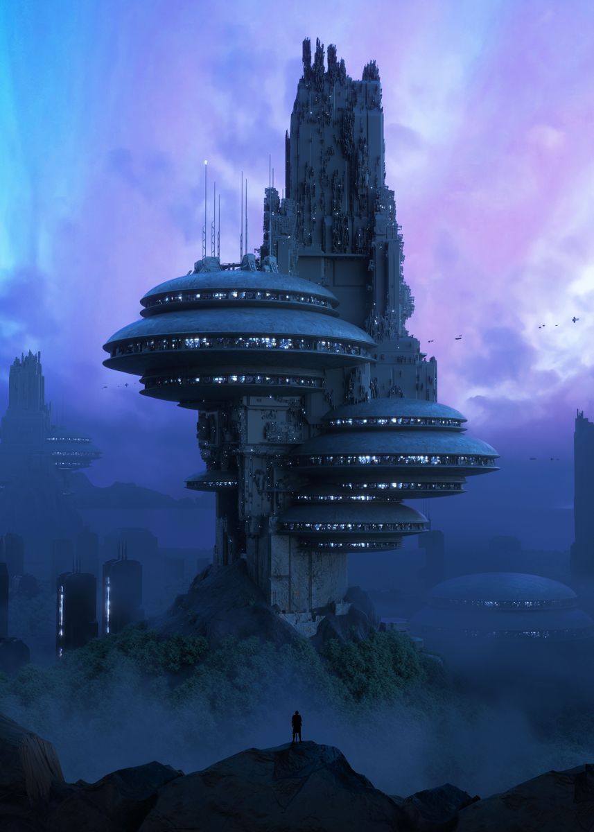 'Arcology of the Future' Poster, picture, metal print, paint by ...