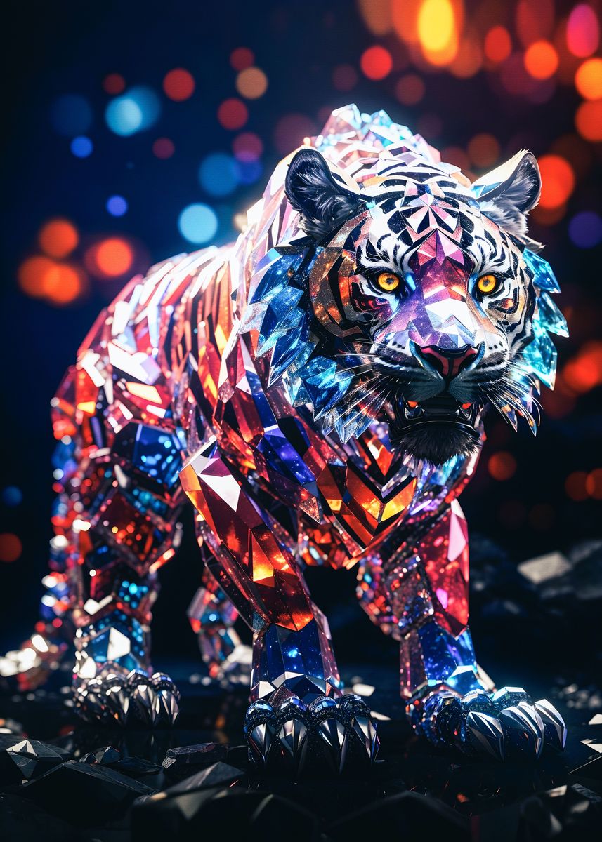 'Tiger Cubs Crystal' Poster, picture, metal print, paint by Dream ...