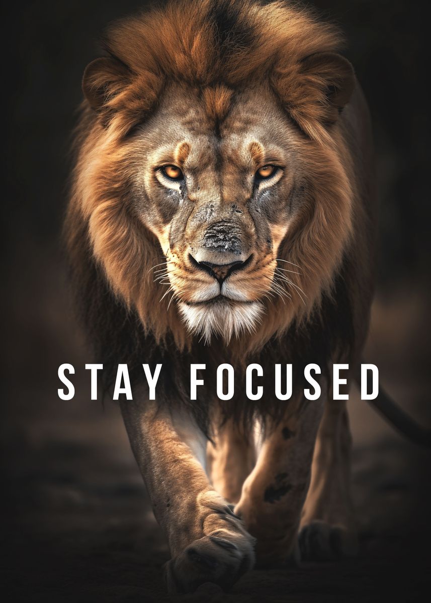 'Lion Animal Motivation' Poster, picture, metal print, paint by ...