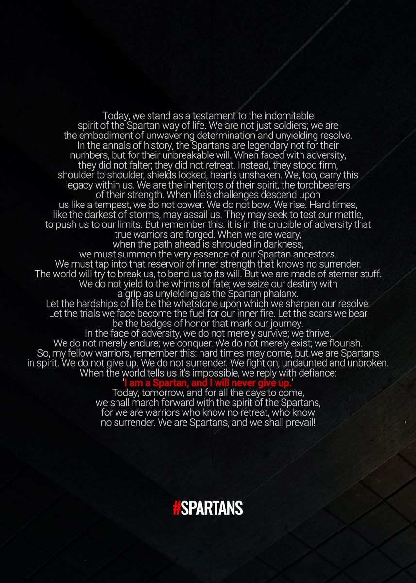 'Spartans Speech' Poster, picture, metal print, paint by Mr Penguin ...