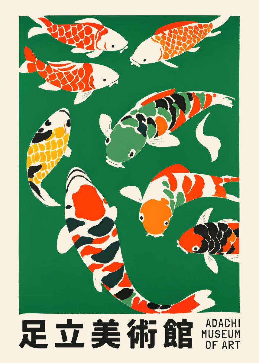 'Koi Fish Museum Poster' Poster, picture, metal print, paint by ...