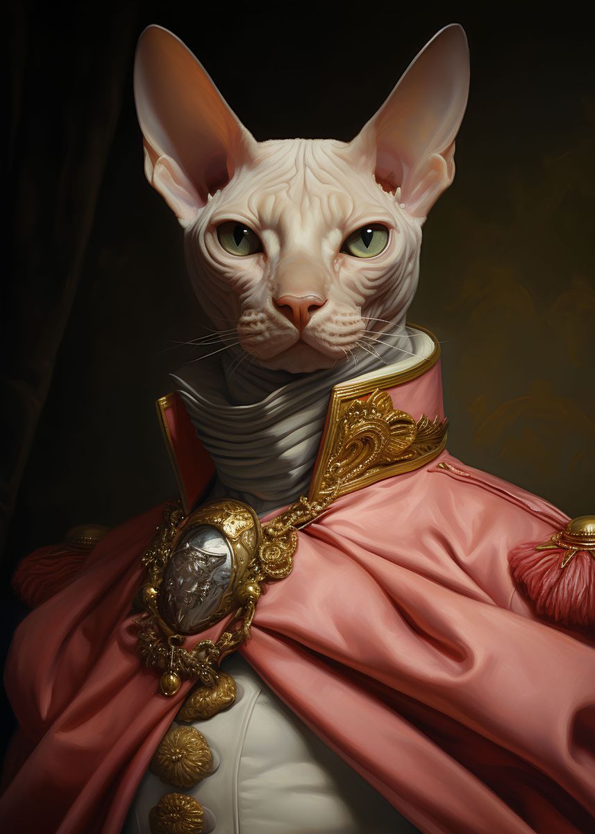 'sphynx cat king' Poster, picture, metal print, paint by Beautiful ...