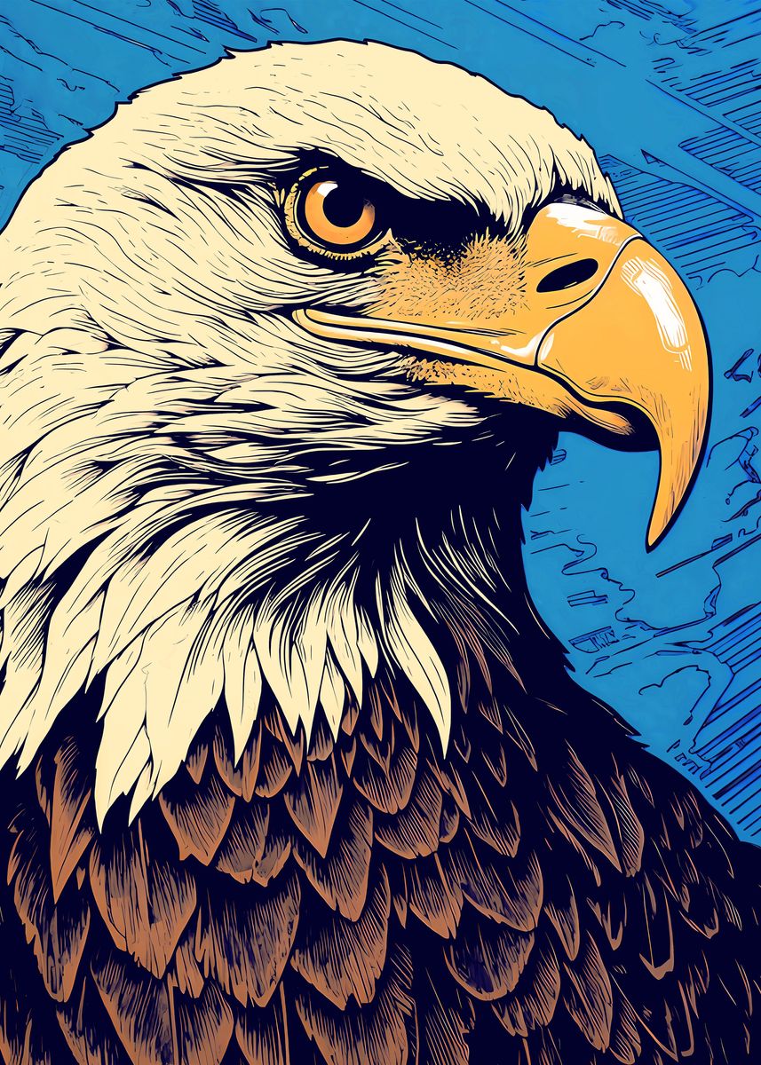 'American Bald Eagle' Poster, picture, metal print, paint by Juka Arts ...