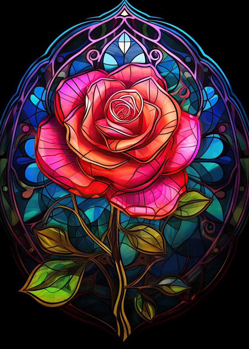 'Rose A Symphony in Color' Poster, picture, metal print, paint by ...