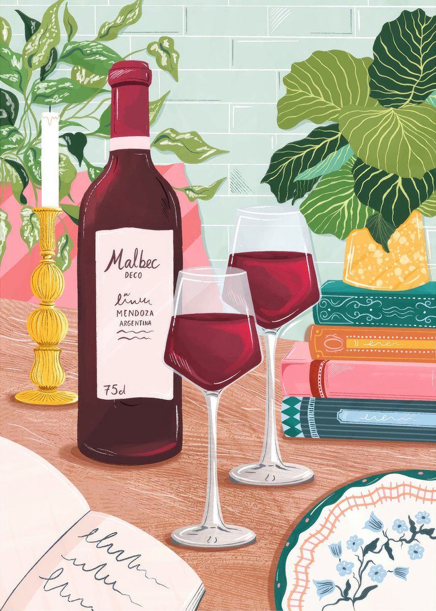 'Kitchen Food Wine Art' Poster, picture, metal print, paint by ...