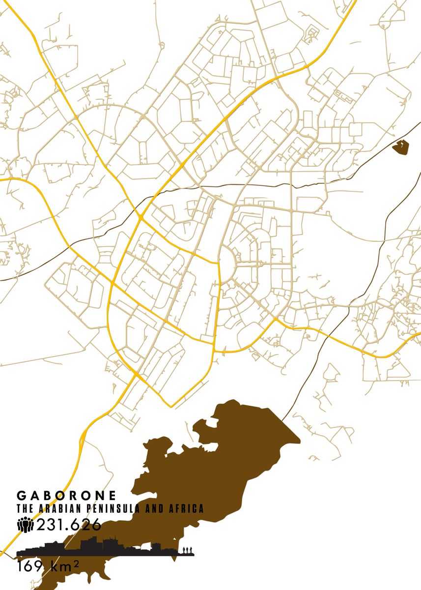 'Gaborone Botswana' Poster, picture, metal print, paint by Mey Lino ...