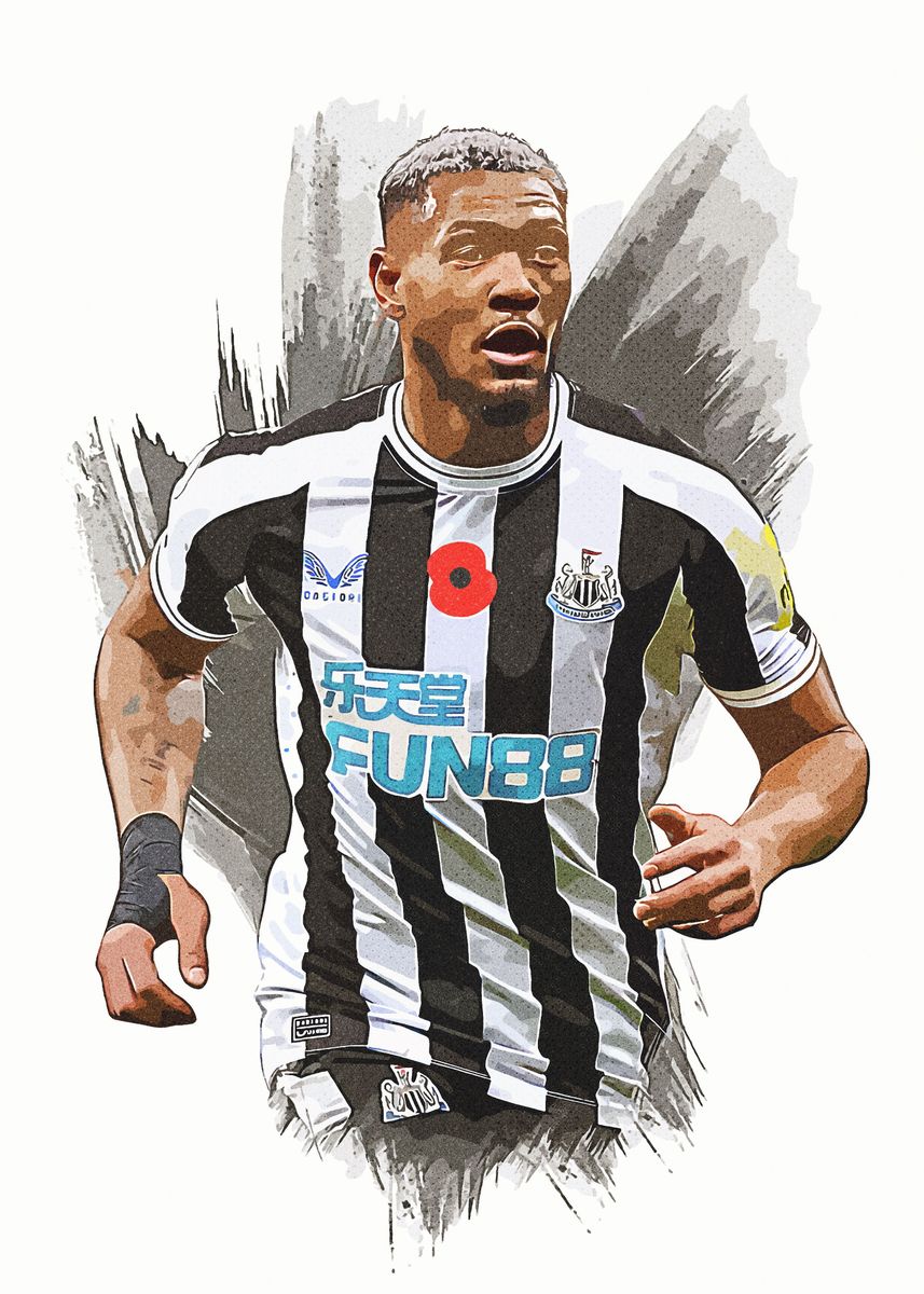 'Joelinton Newcastle Poster' Poster, picture, metal print, paint by ...