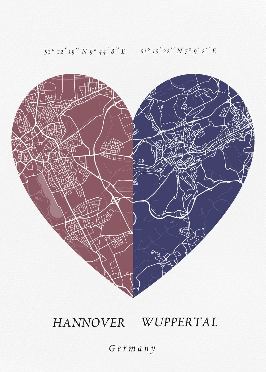 'Hannover and Wuppertal' Poster, picture, metal print, paint by ...