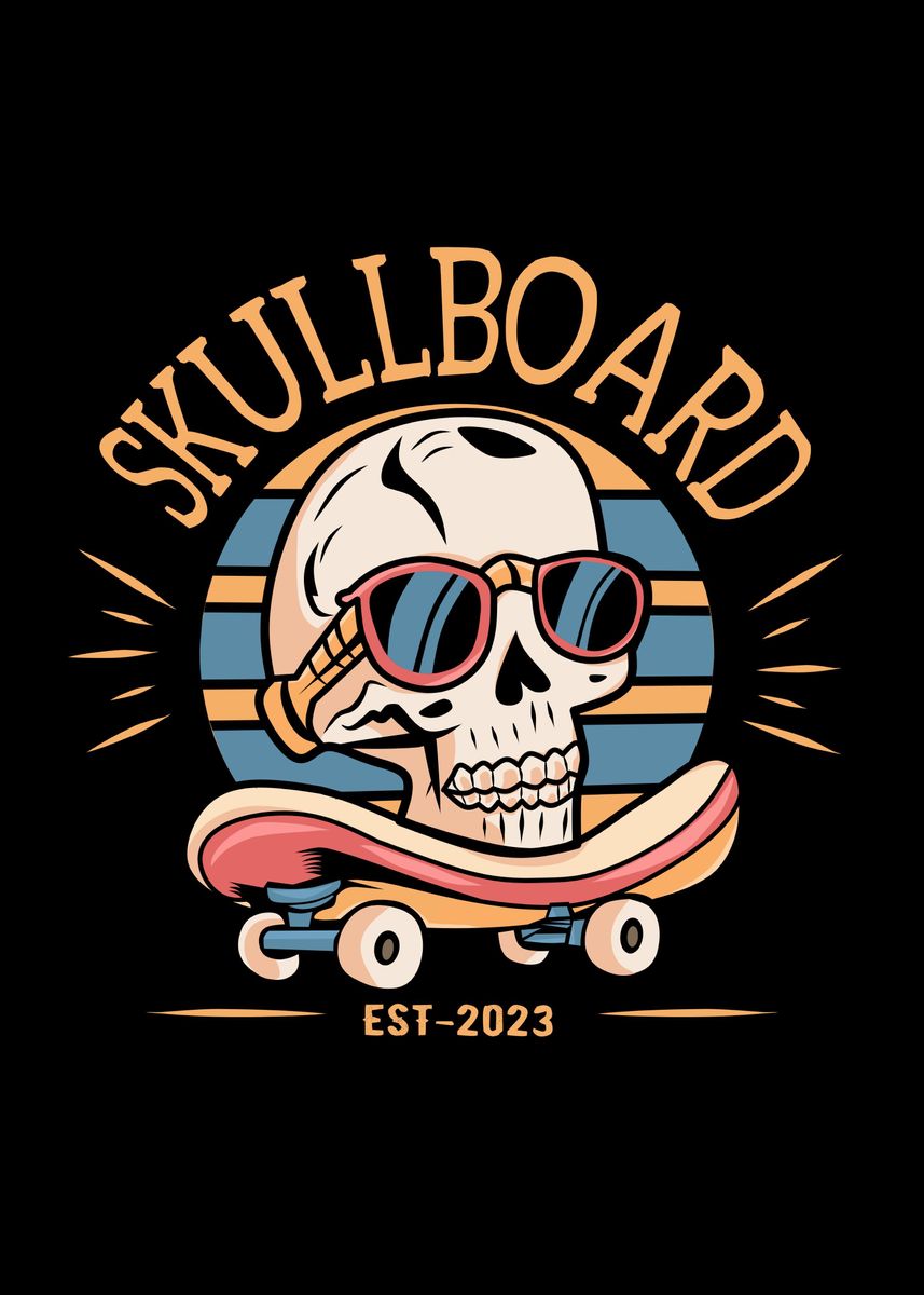 'Skull board' Poster, picture, metal print, paint by Ayen Khusna Art ...