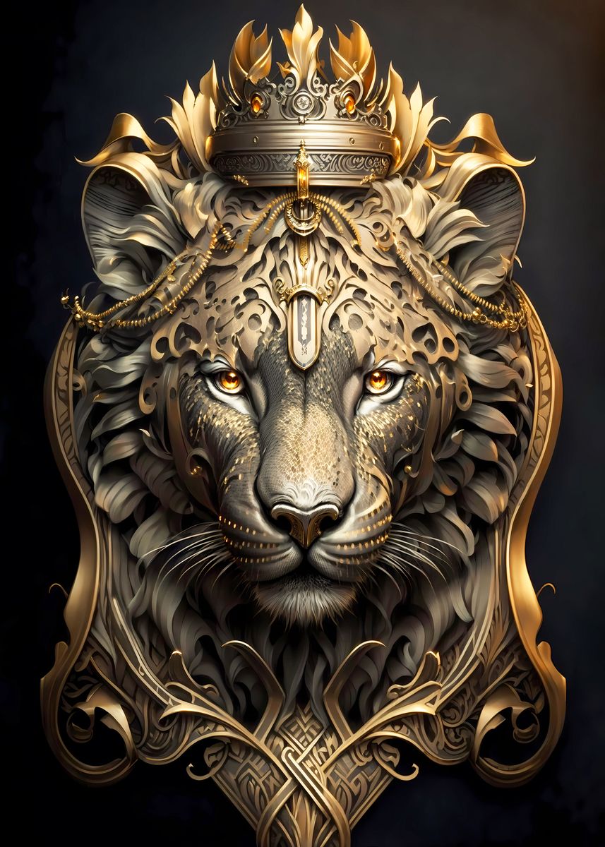 'Majestic Monarch Tiger' Poster, picture, metal print, paint by Luong ...