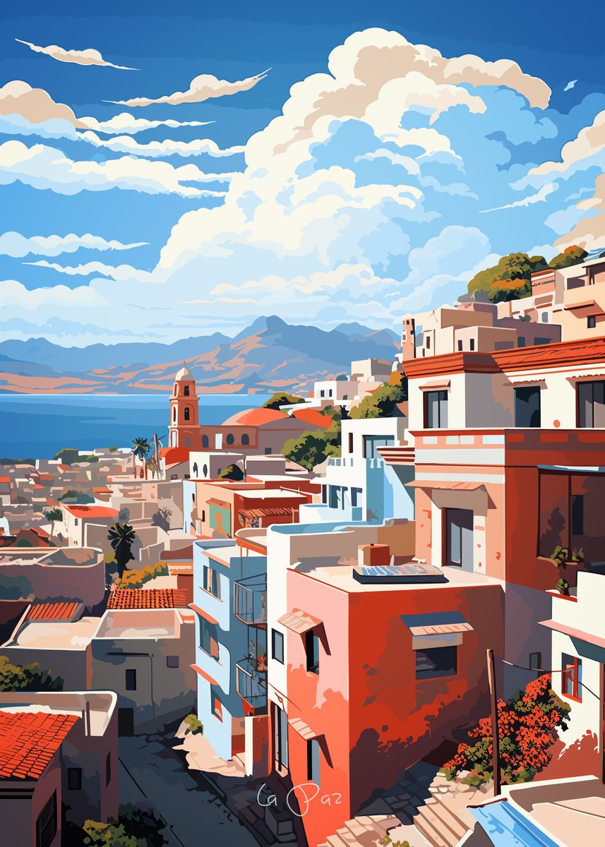 'LA PAZ Oil Painting' Poster, picture, metal print, paint by Mehdi ...