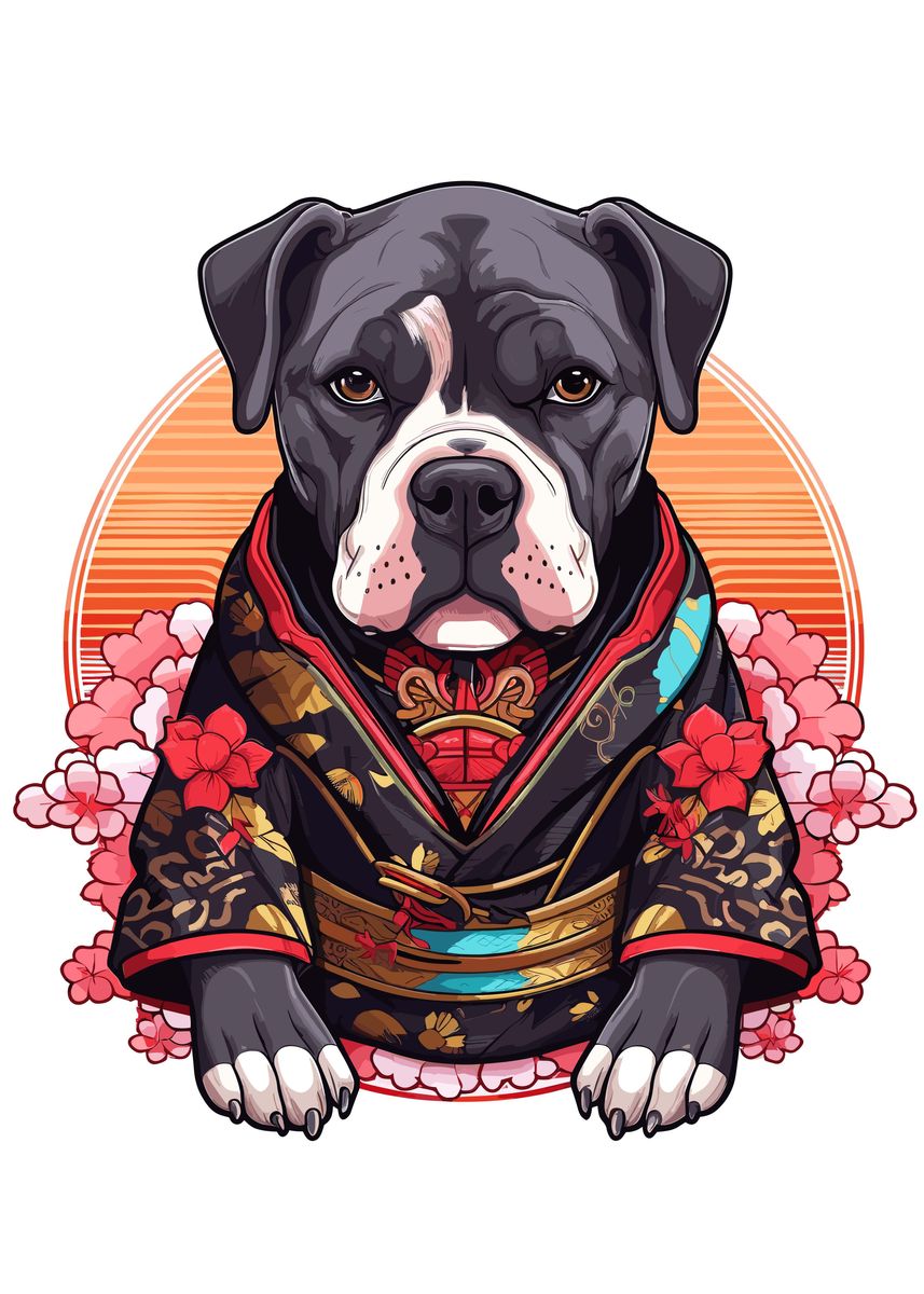'Dog Samurai Japanese' Poster, picture, metal print, paint by CHRIS ...