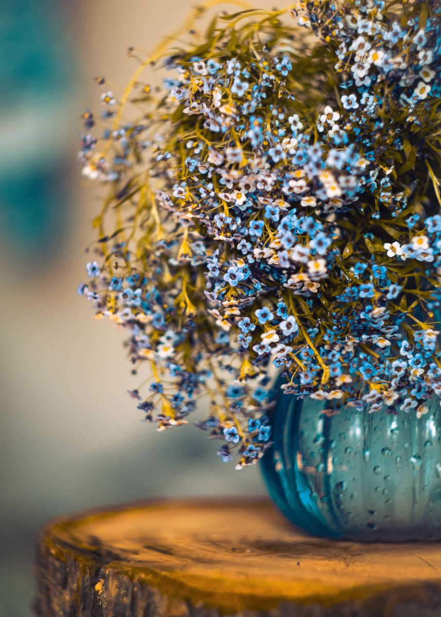 'Blue flowers' Poster, picture, metal print, paint by Mycatherina ...