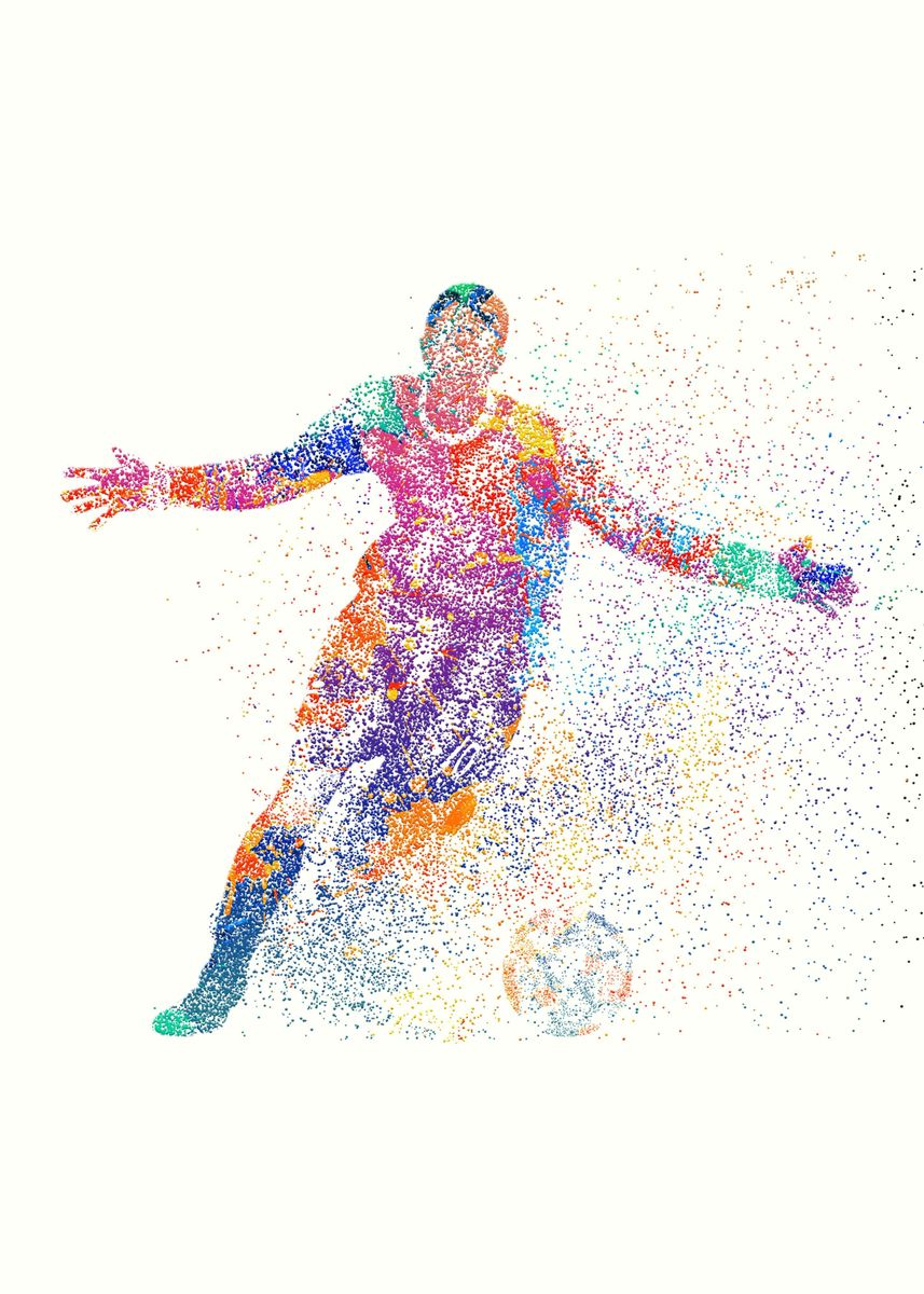 'Player Football Ball Of ' Poster, picture, metal print, paint by Wohl ...