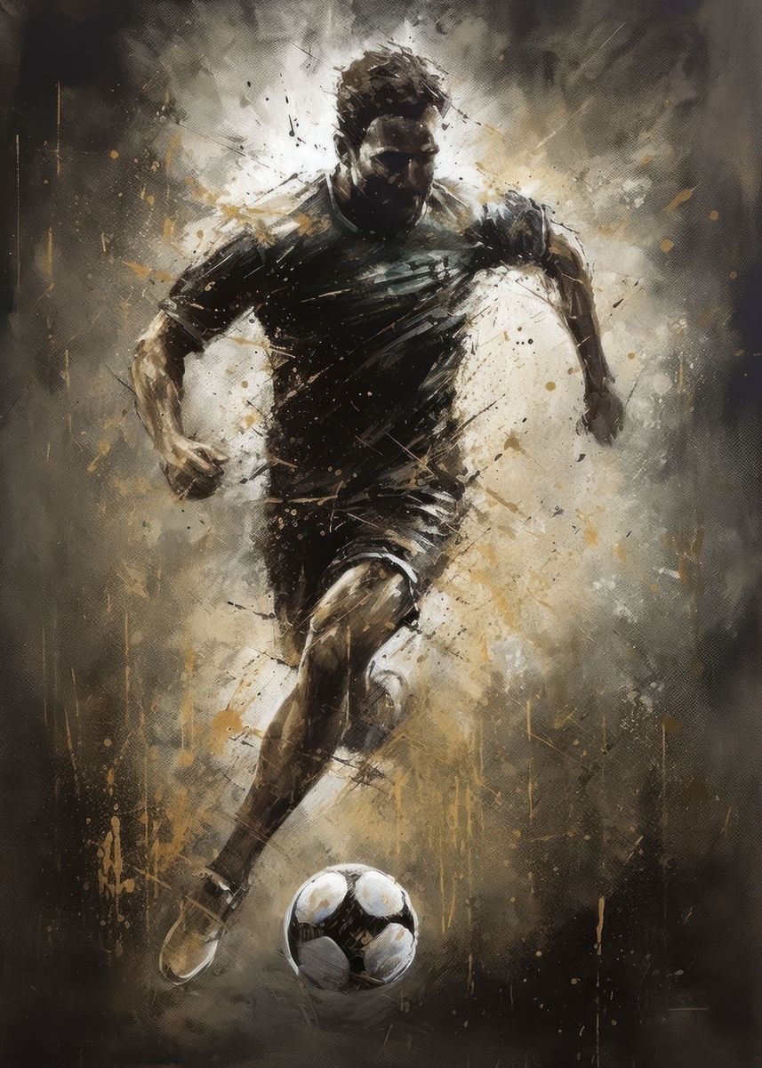 'Dynamic Soccer Player Art' Poster, picture, metal print, paint by ...