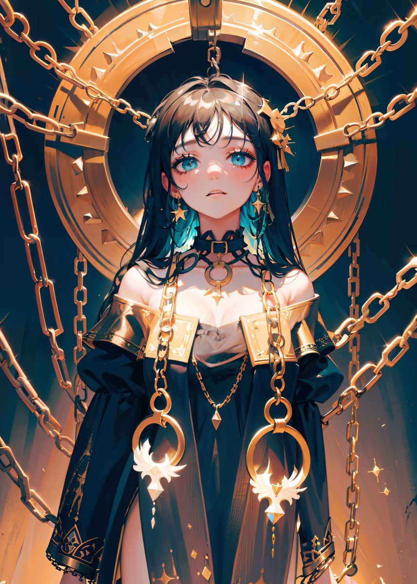 'Golden princess in chains' Poster, picture, metal print, paint by ...