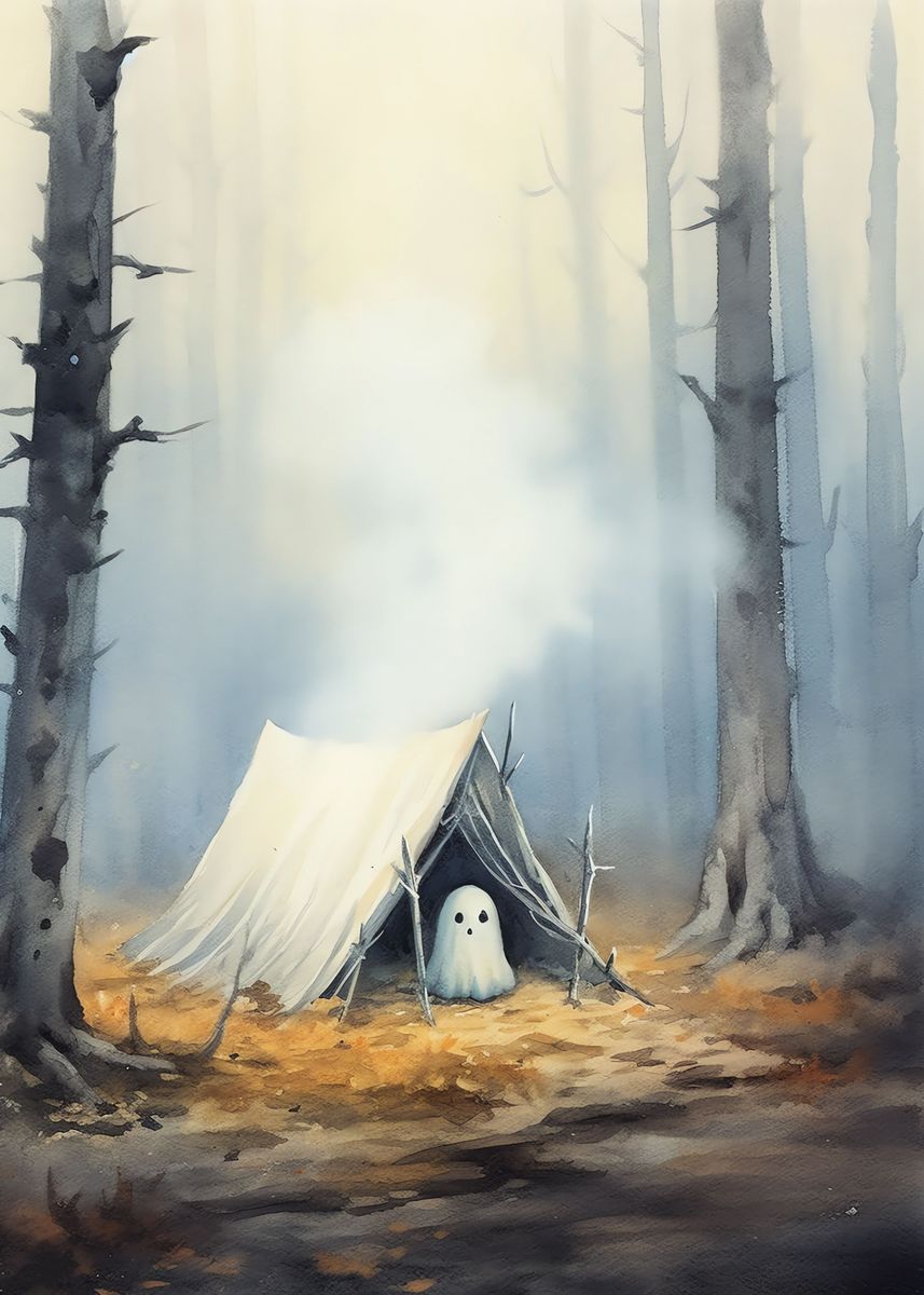 'Ghost Camping' Poster, picture, metal print, paint by Stellar Creative ...
