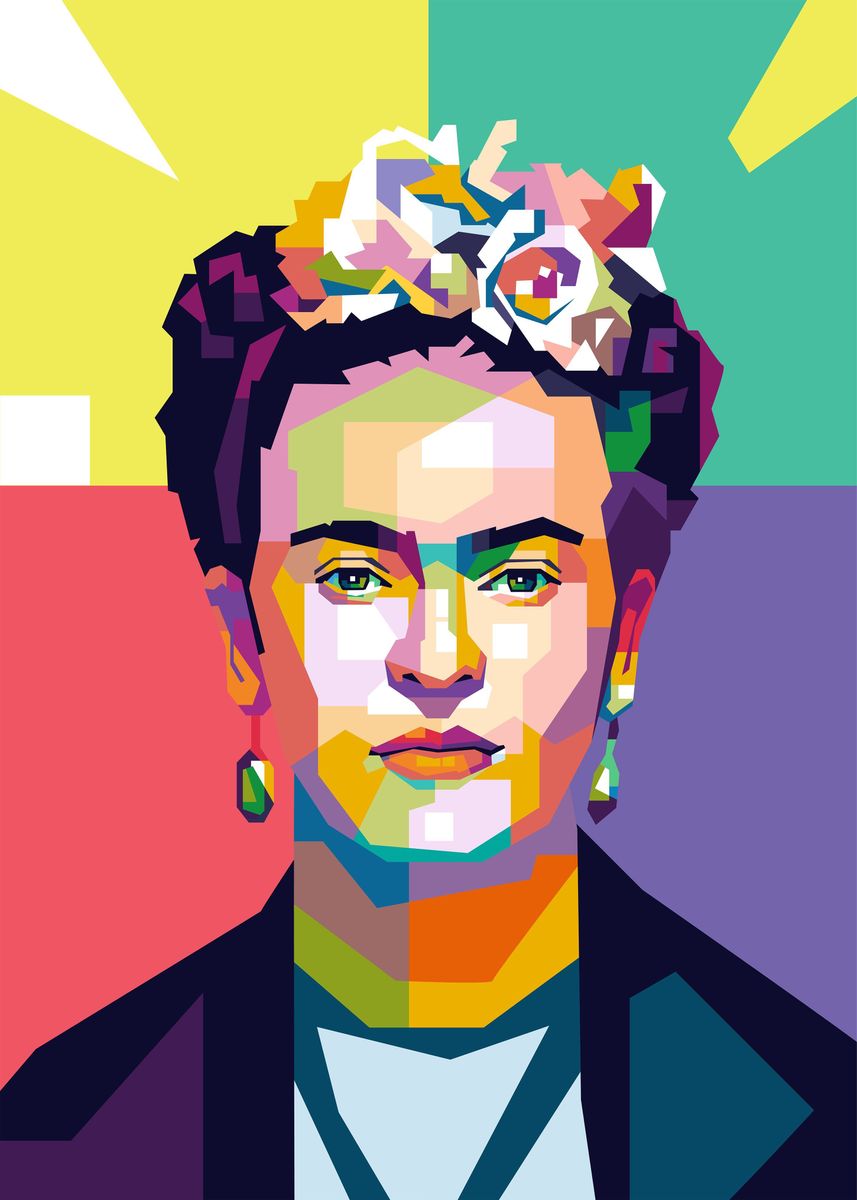 'Frida Kahlo Pop Art' Poster, picture, metal print, paint by Mas Nono ...