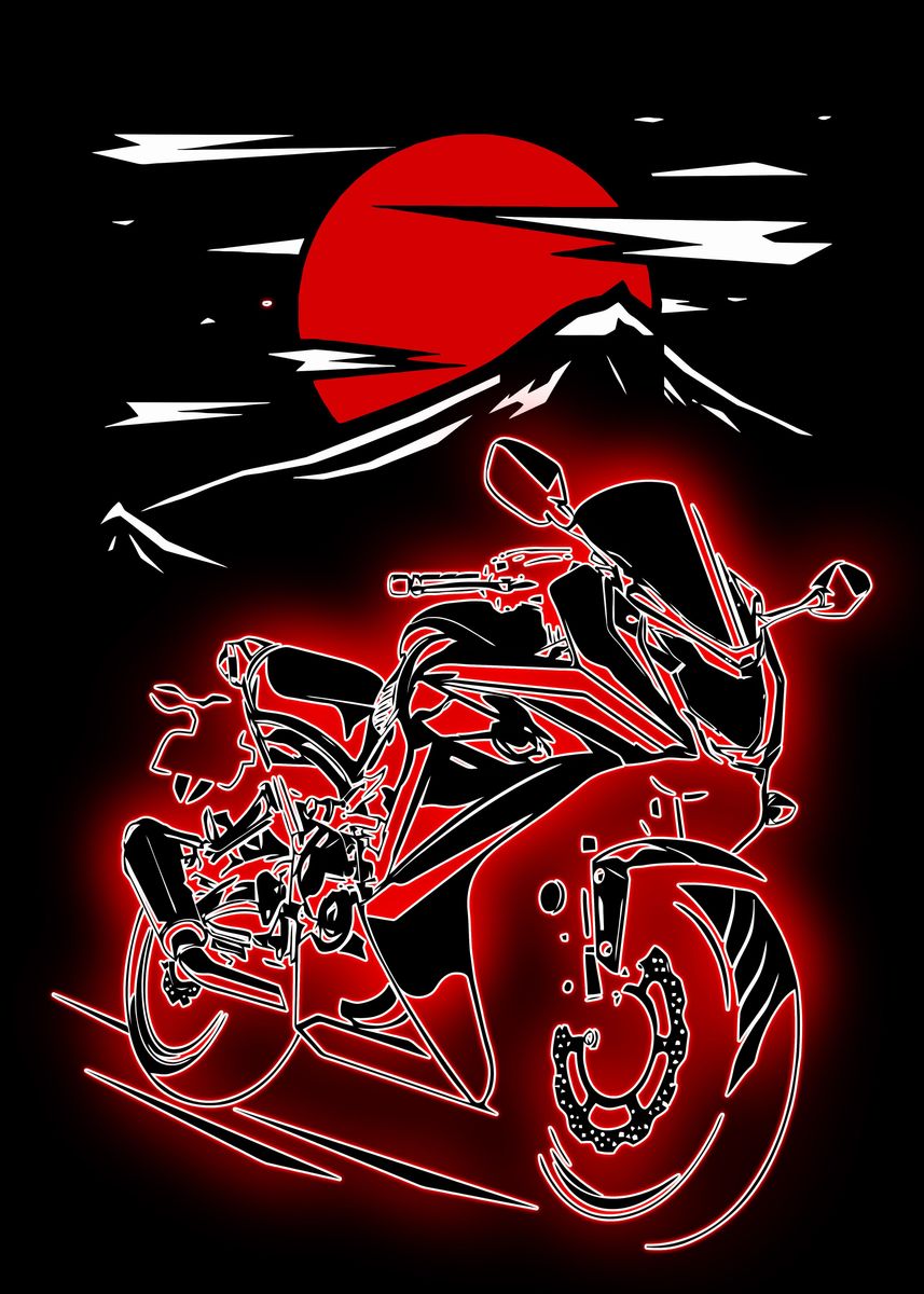 'Motor Neon Track Racing' Poster, picture, metal print, paint by ...