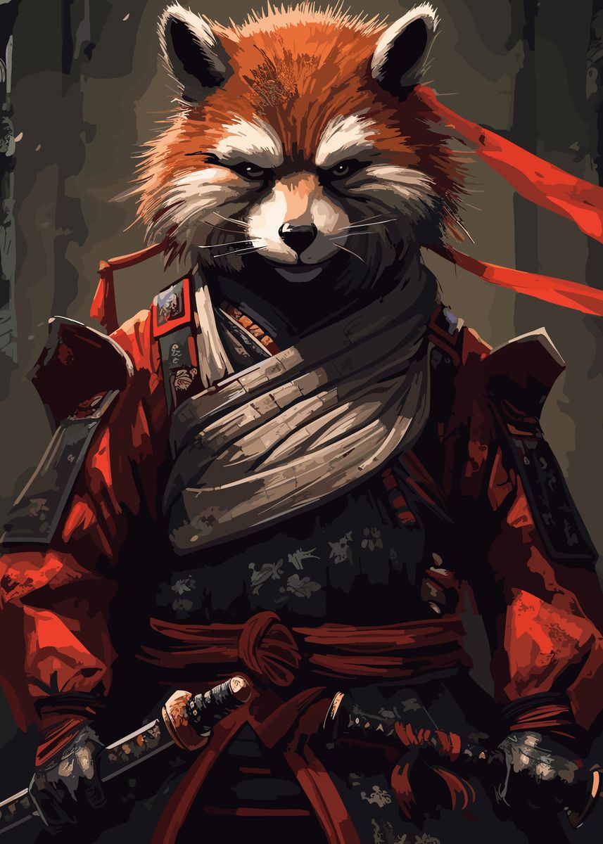 'fox samurai animal' Poster, picture, metal print, paint by Anime ...