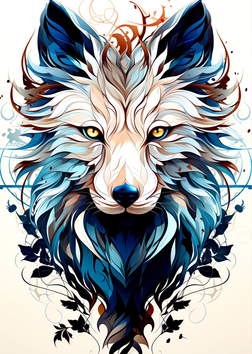 'Wolf' Poster, picture, metal print, paint by min gansy | Displate