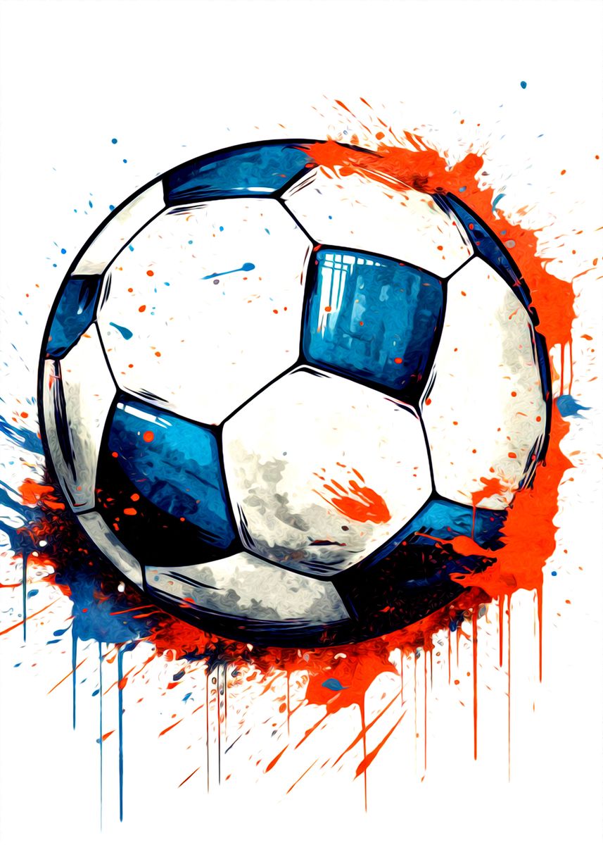 'Soccer' Poster, picture, metal print, paint by hoan tran | Displate