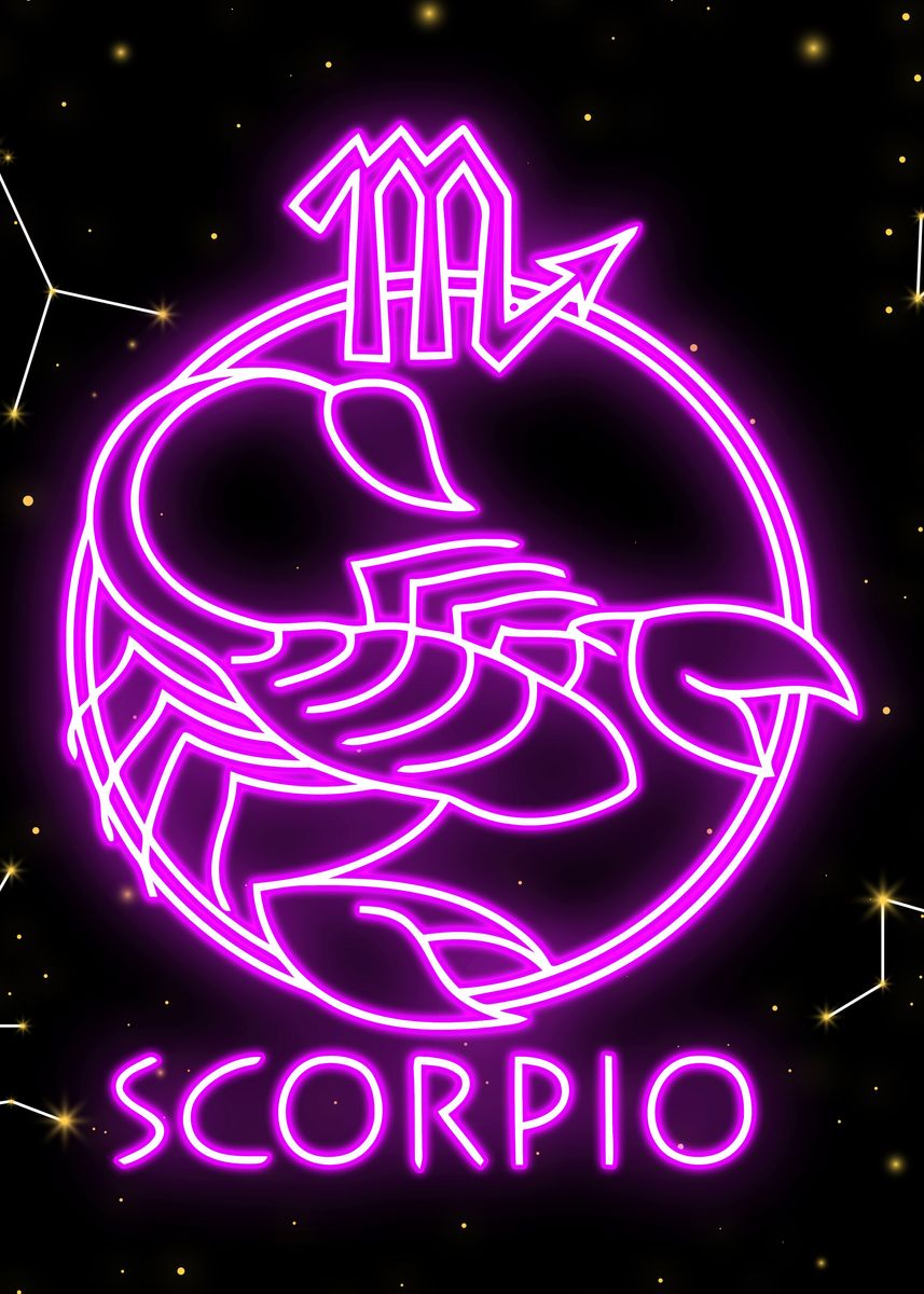'scorpio neon zodiac' Poster, picture, metal print, paint by Game On ...