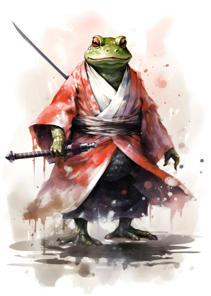 'Frog Warrior Toad Warrior' Poster, picture, metal print, paint by ...