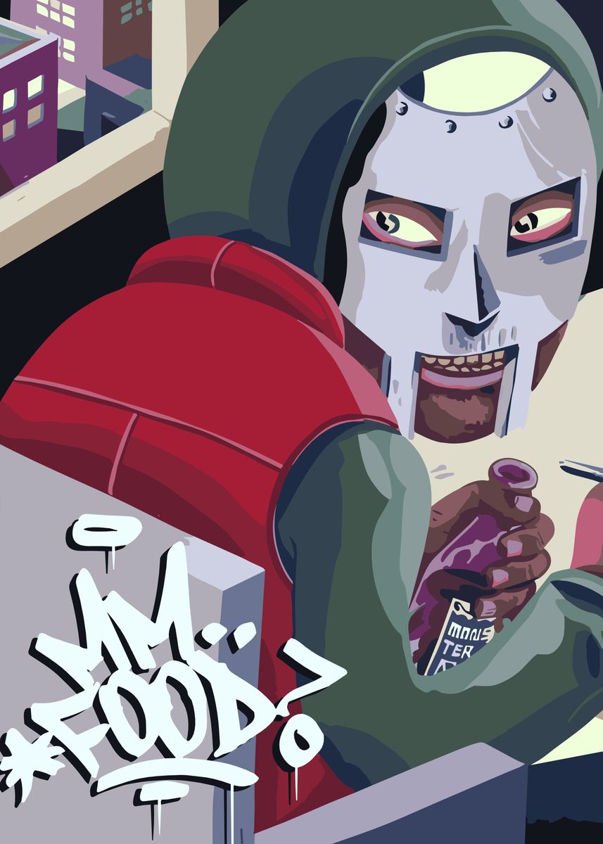 'MF DOOM RAPPER MUSIC ' Poster, picture, metal print, paint by WEWILL ...