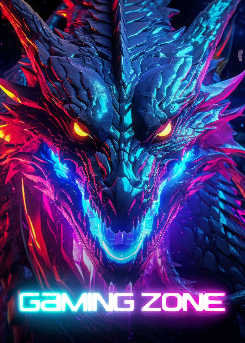 'Dragon Gaming Zone' Poster, picture, metal print, paint by Pucaaa ...