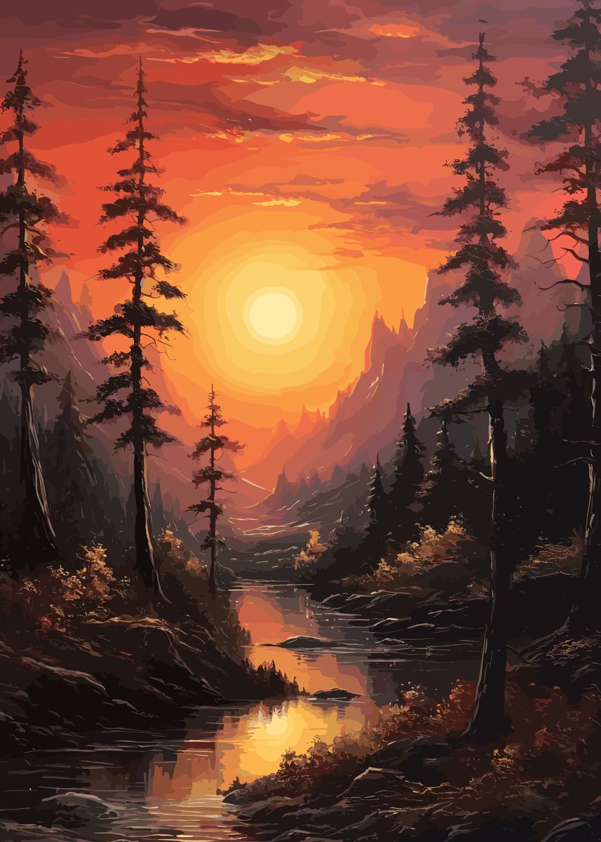 'Nature Landscape Art' Poster, picture, metal print, paint by Constance ...