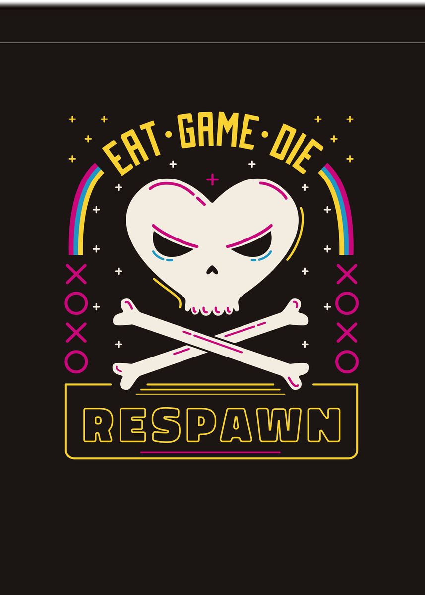 'Respawn Gaming 80s' Poster, picture, metal print, paint by ...