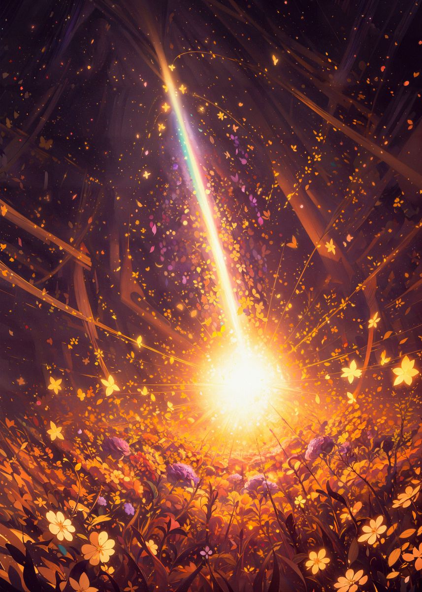 'Golden Ray' Poster, picture, metal print, paint by Ann Havbo | Displate