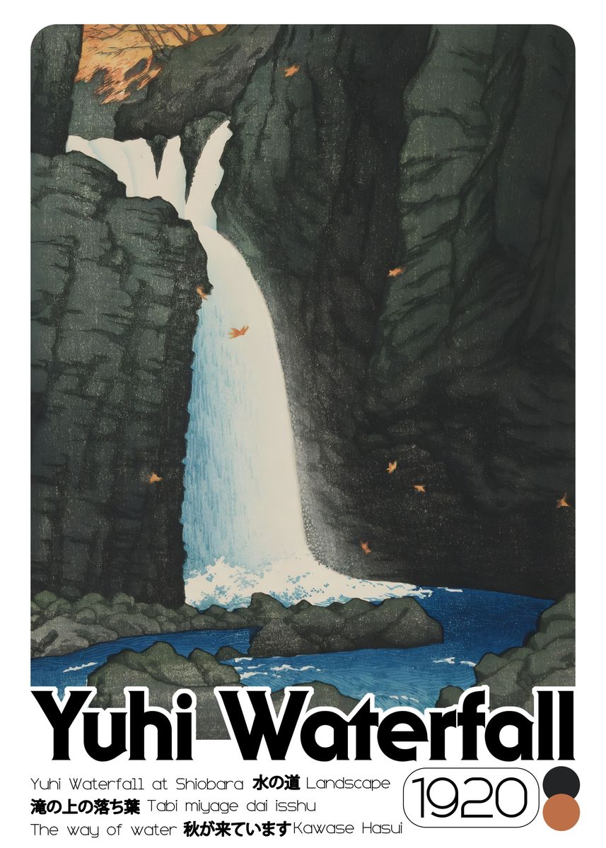 'Ukiyo e Yuhi Waterfall' Poster, picture, metal print, paint by Friendy ...