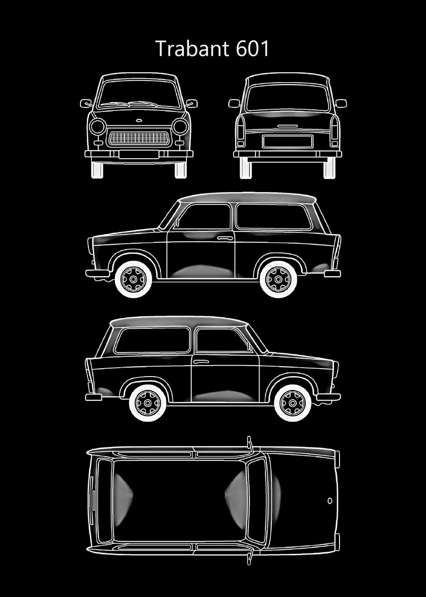 'Trabant 601 ' Poster, picture, metal print, paint by Number Nine ...
