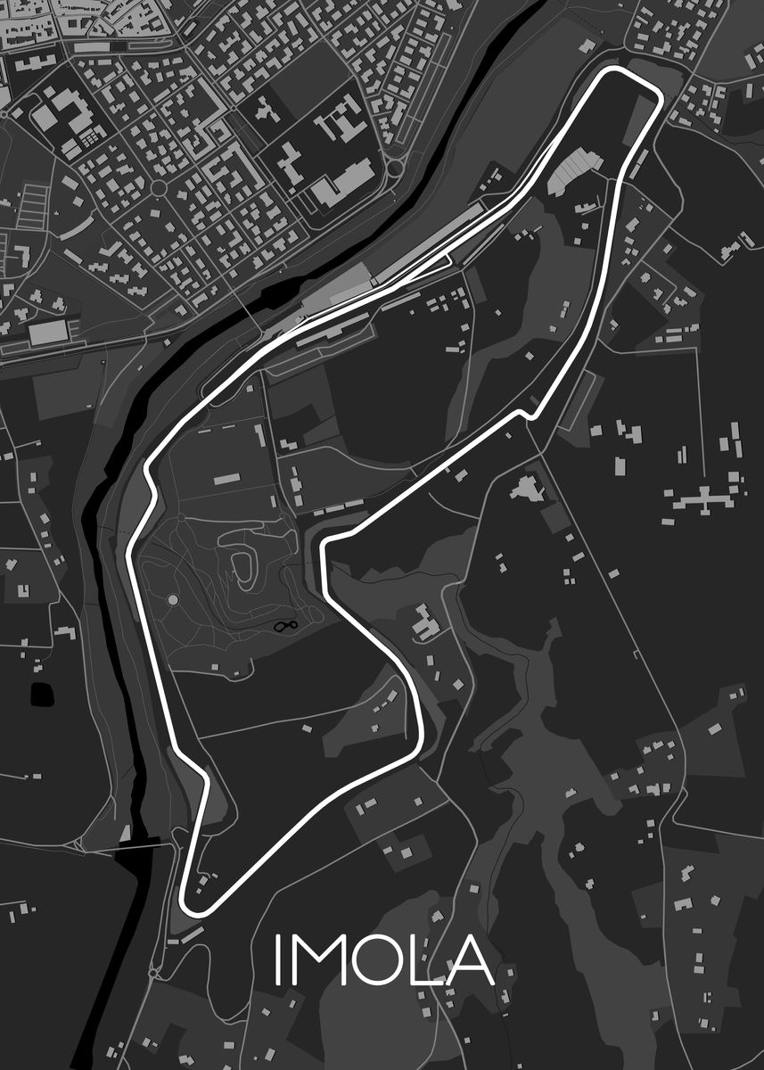 'Imola Track Map' Poster, picture, metal print, paint by Sam Kal | Displate
