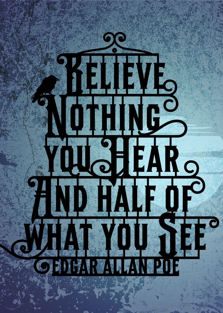 'Edgar Allen Poe Quote Art' Poster, picture, metal print, paint by ...