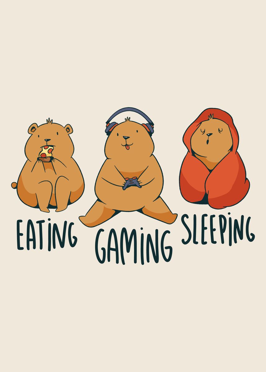 'Bear Gamer' Poster by BriannaMReyes | Displate