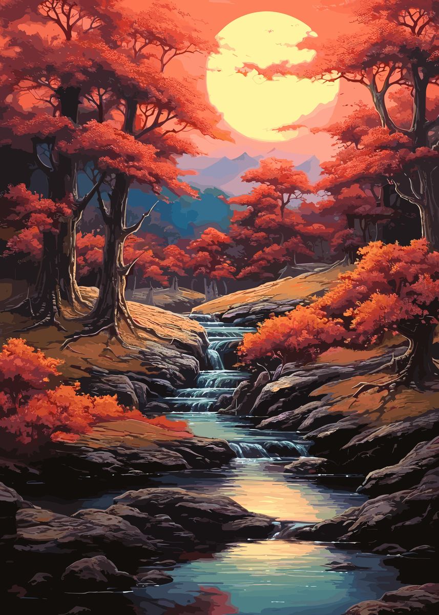 'Nature Landscape Art' Poster, picture, metal print, paint by Constance ...