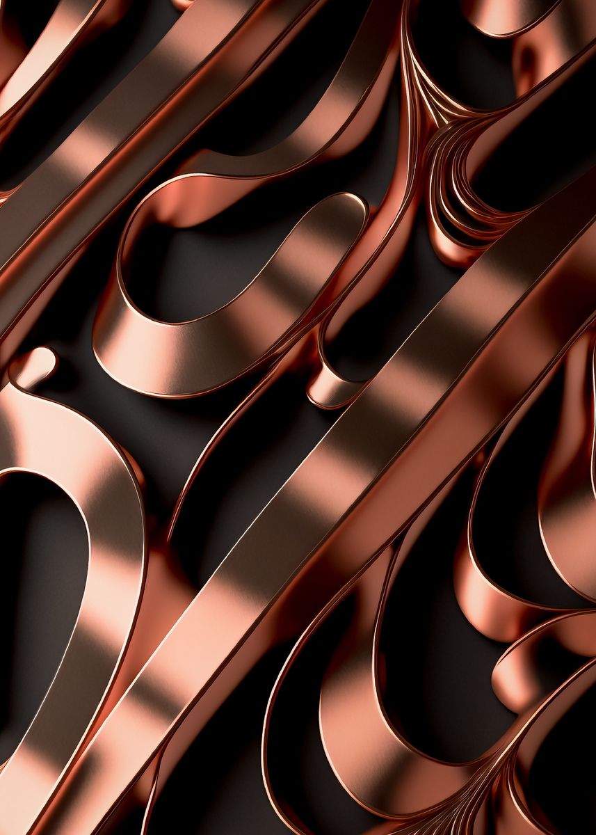 'abstract copper' Poster, picture, metal print, paint by Amazing Artist ...