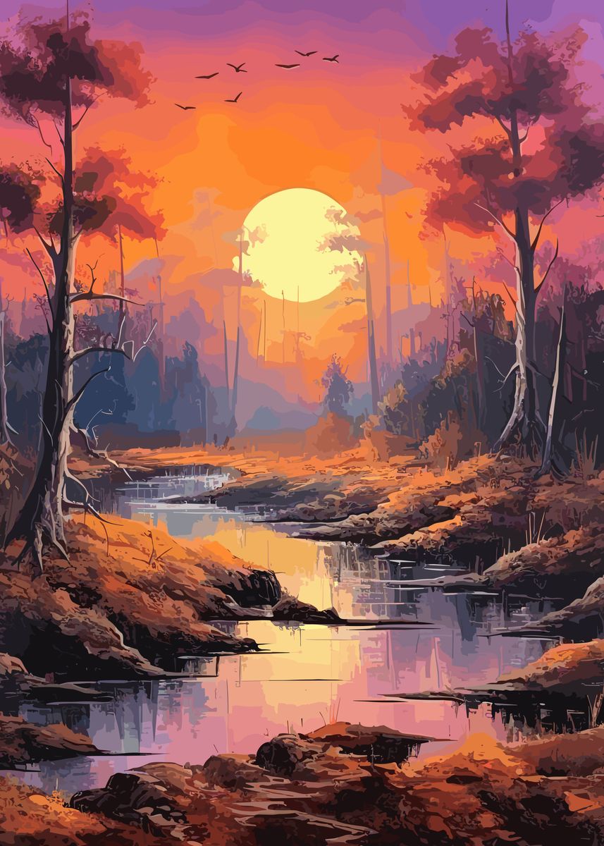 'Nature Landscape Art' Poster by Constance Hart | Displate