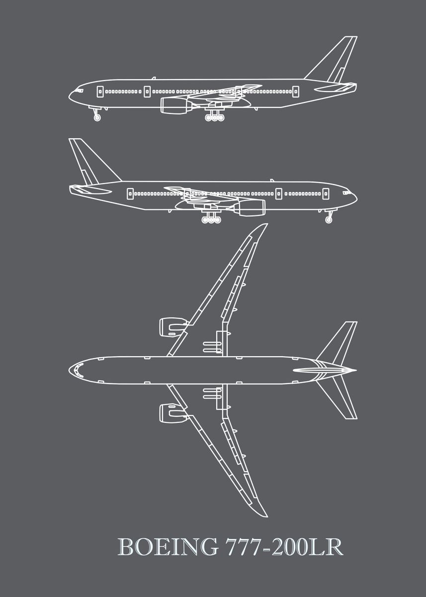 'BOEING 777 200LR ' Poster, picture, metal print, paint by Soft Brush ...