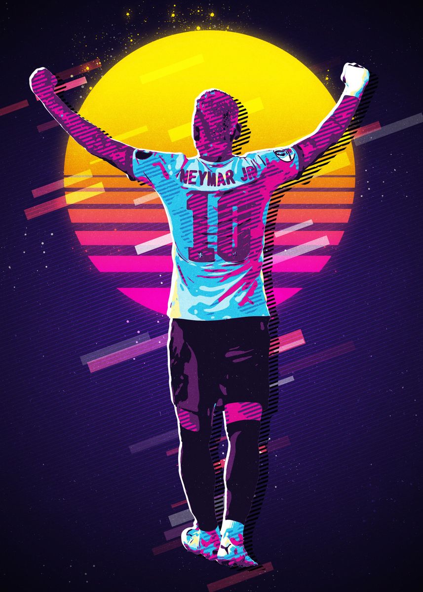 'Neymar 10 Brazil Retro' Poster, picture, metal print, paint by Benny ...