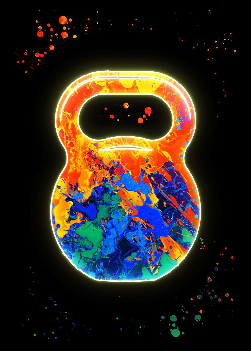 'Kettlebell Art ' Poster, picture, metal print, paint by Tony Lee ...