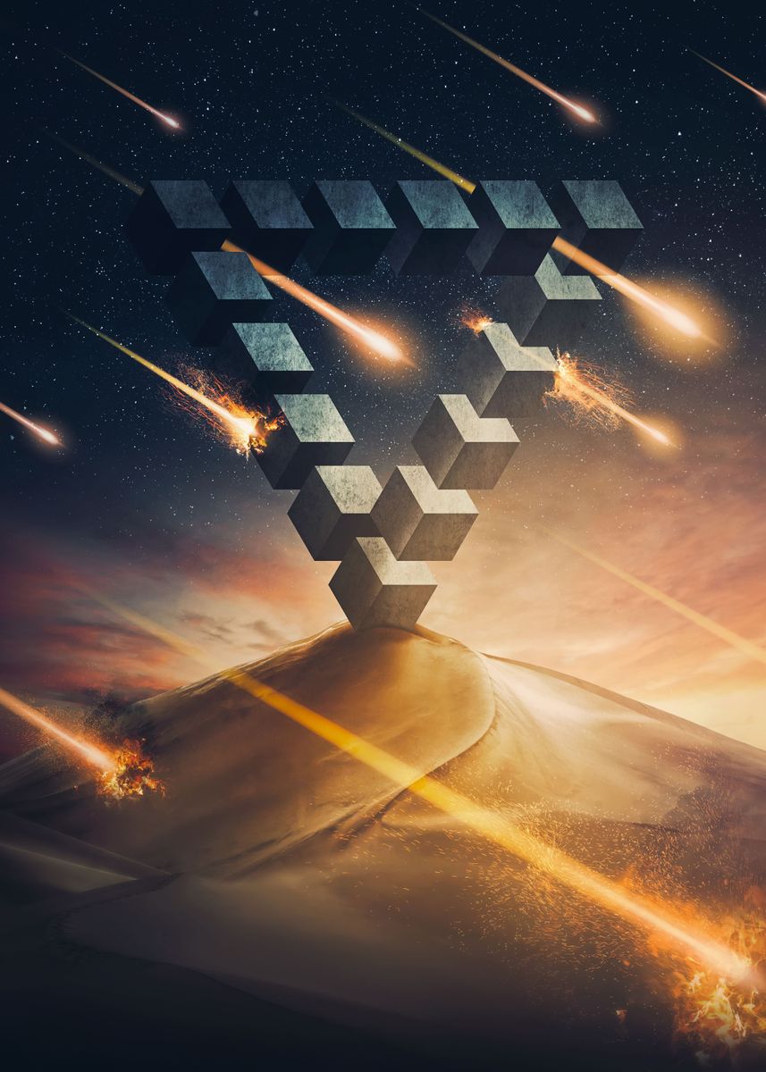 'Abstract meteor shower' Poster, picture, metal print, paint by ...