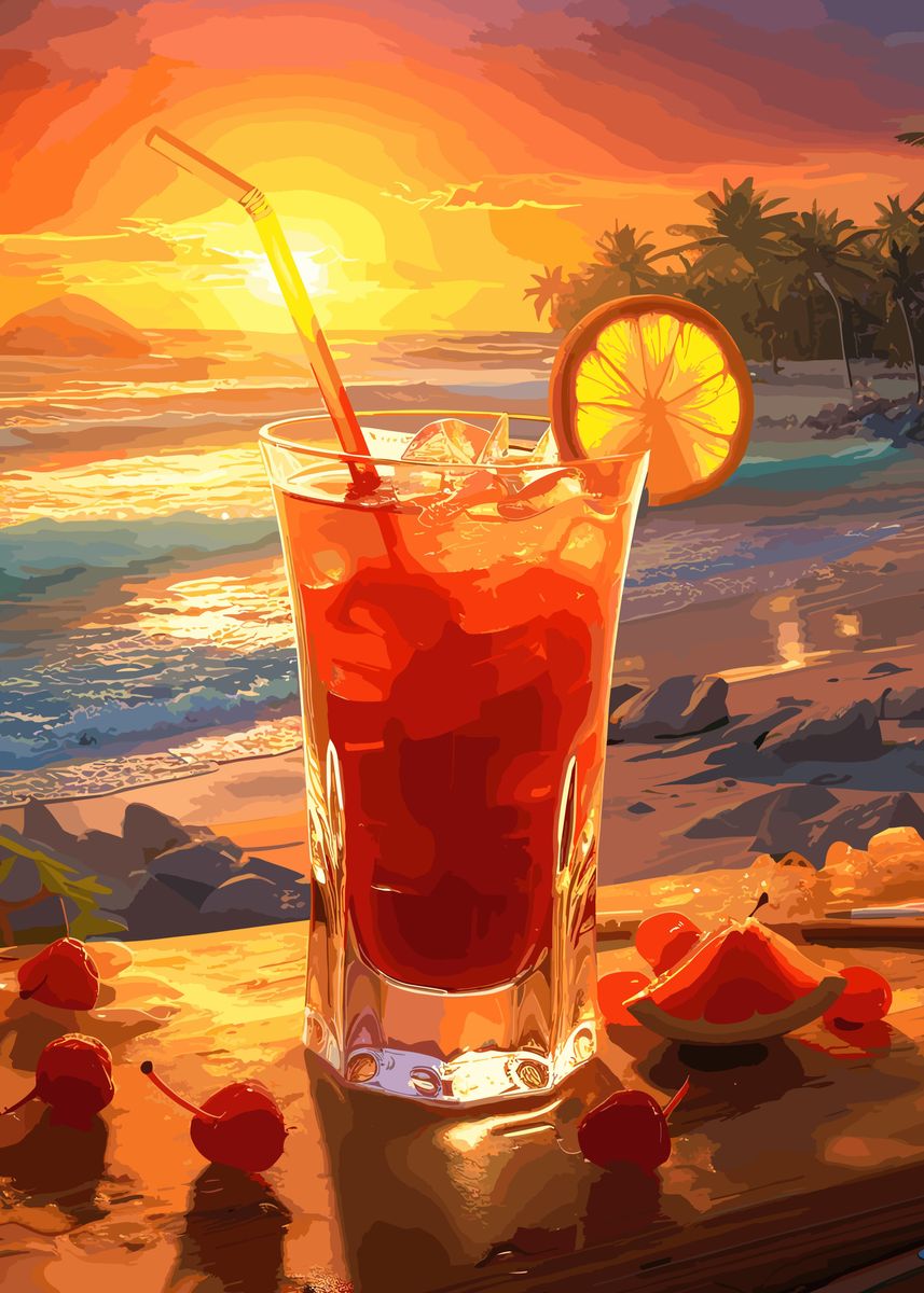 'Cocktail Colorful' Poster by MICHELLE RHOADS | Displate