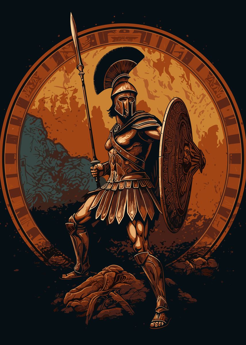 'Sparta Warrior' Poster, picture, metal print, paint by Otaki Siba ...