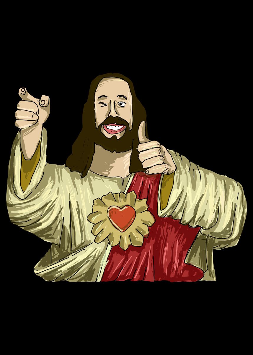 'Cool Jesus Portrait' Poster, picture, metal print, paint by Rick ...