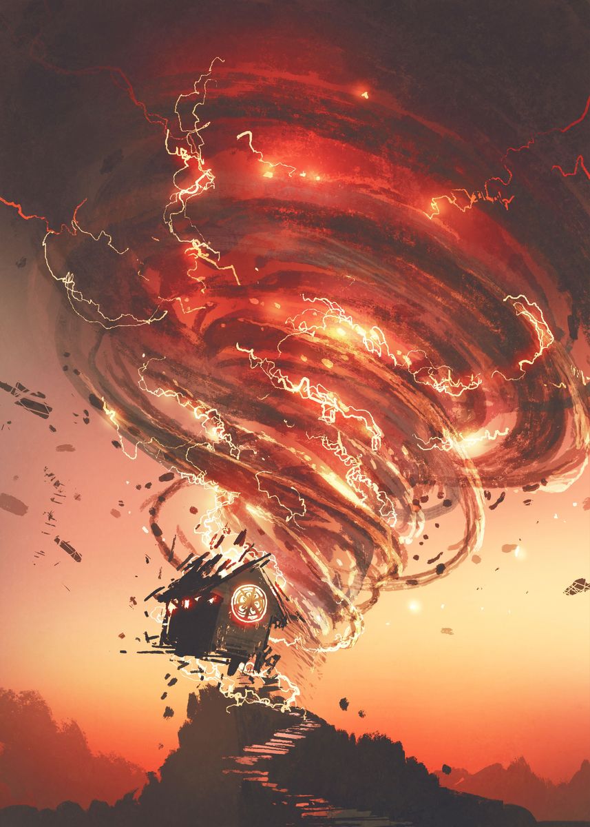 'Red Tornado' Poster, picture, metal print, paint by Fantasy Lord ...